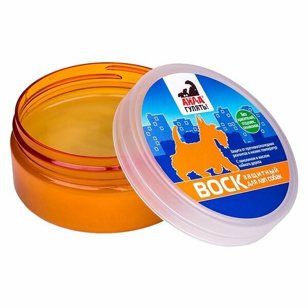 Воск для лап собак Айда гулять! защитный, без красителей, отдушек и силиконов, 100 г