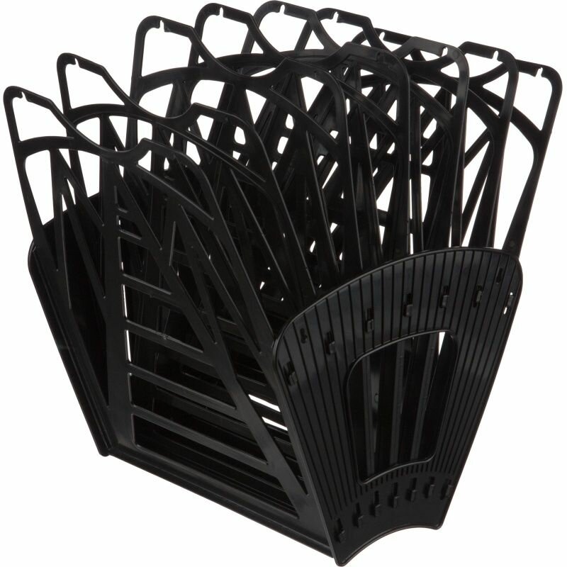 Лоток для бумаг Attache Economy Вертикальный, веер, 6 отделений, 7 секций, черный