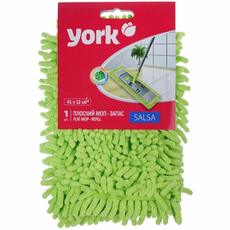 Насадка МОП для швабры York Salsa, микрофибра, плоский МОП, 388х90 мм для кода 260603 (081310)