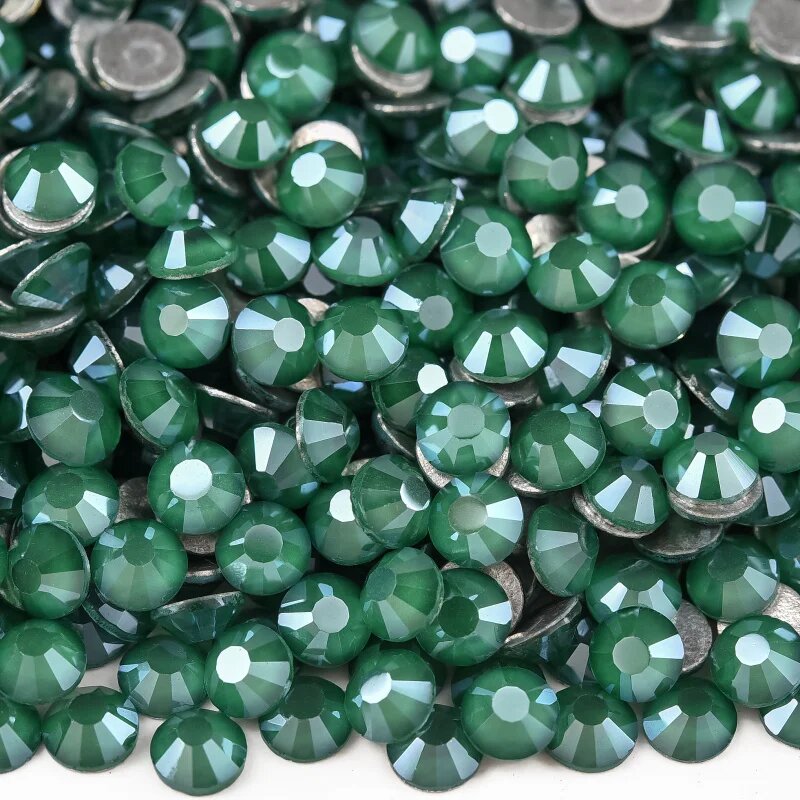 Стразы стеклянные изумрудные OLeeya SS6-30 Emerald Mocha