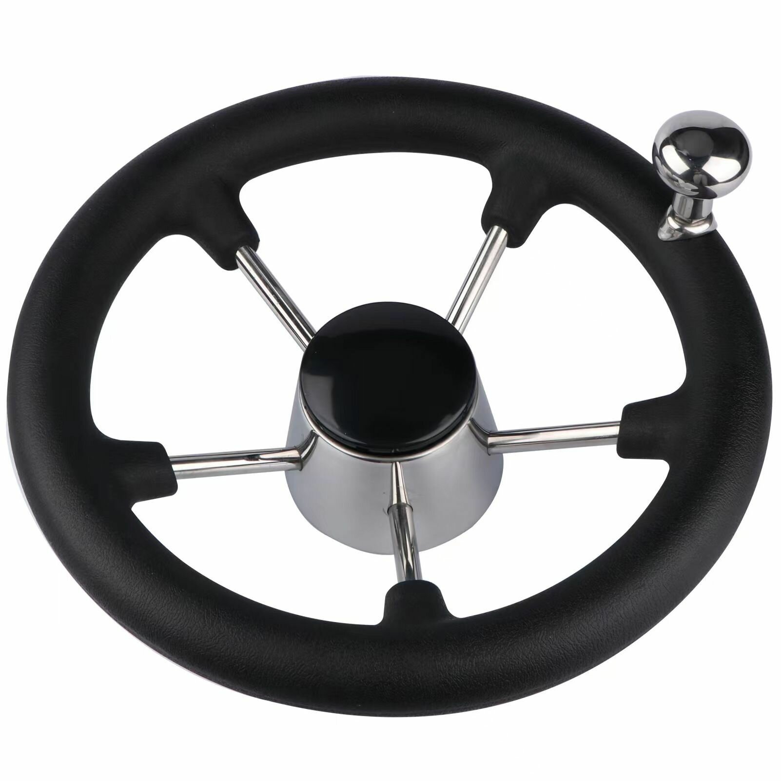 Штурвал из полиуретановой пены, черный, диаметр 295 мм, устойчивый к коррозии, стандартный конический вал 3/4 дюйма