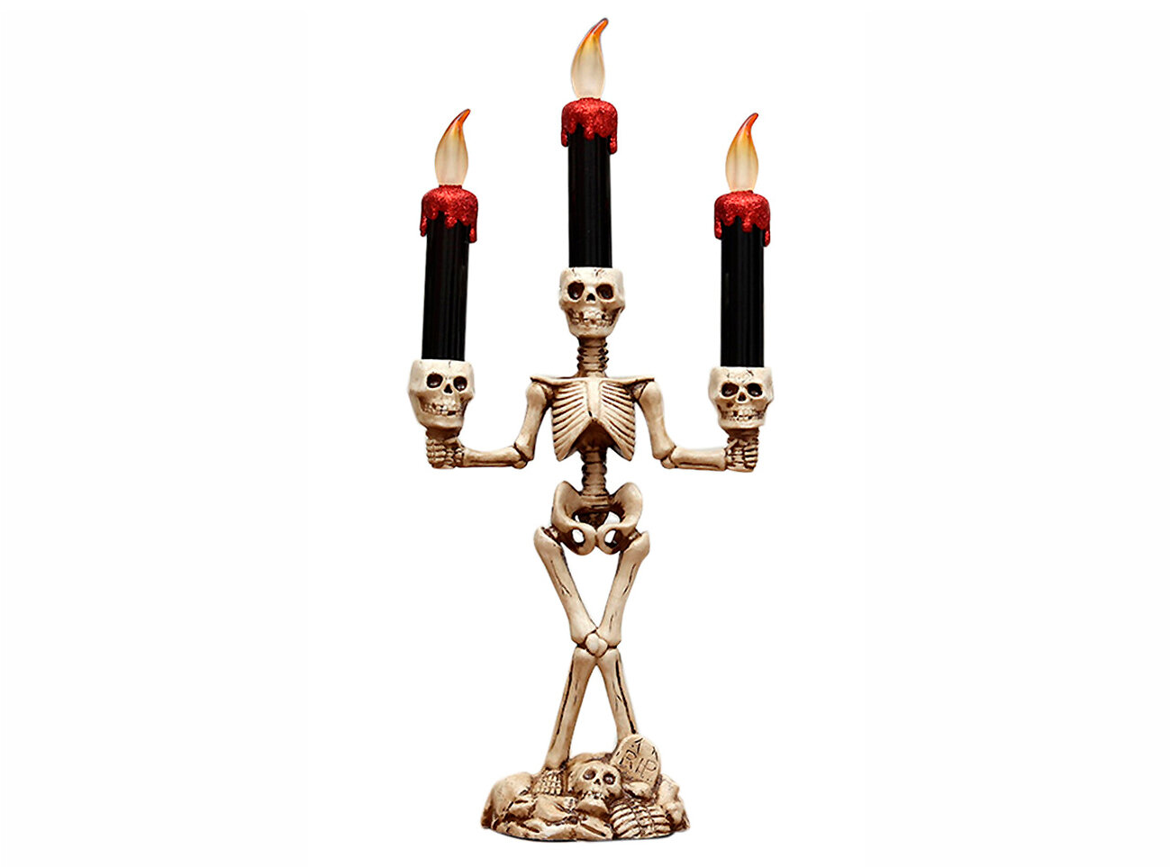 Канделябр Скелет LESD1295, бежевый. черный пластик, размер 38*16 см