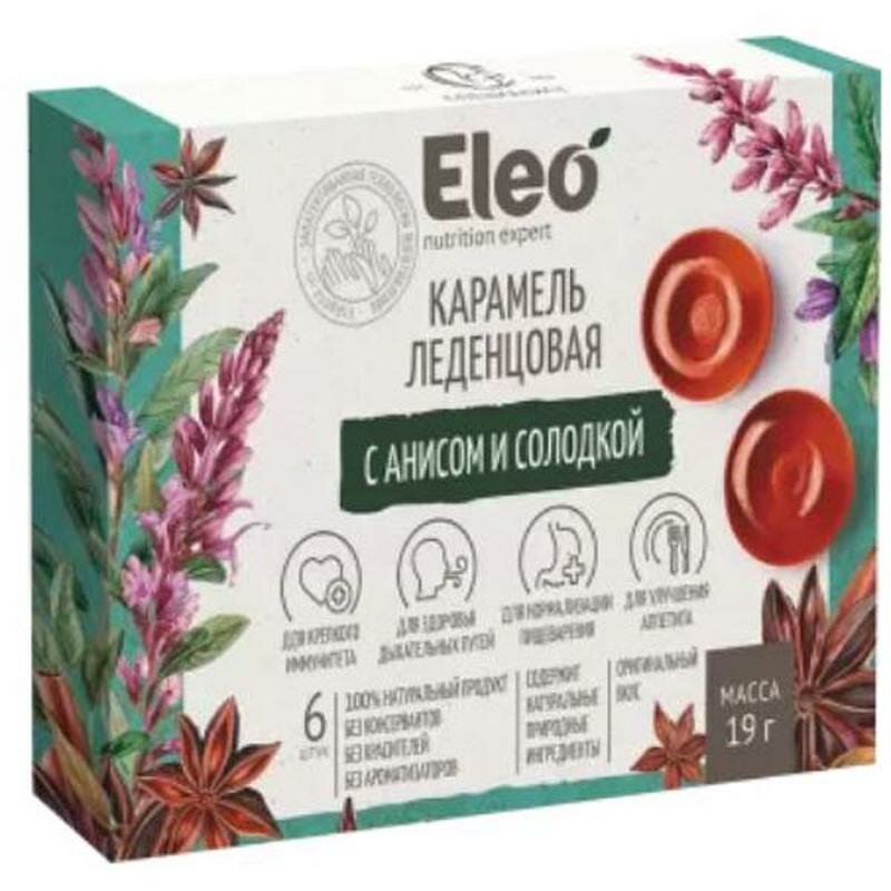 Карамель леденцовая с анисом и солодкой ELEO 19 г