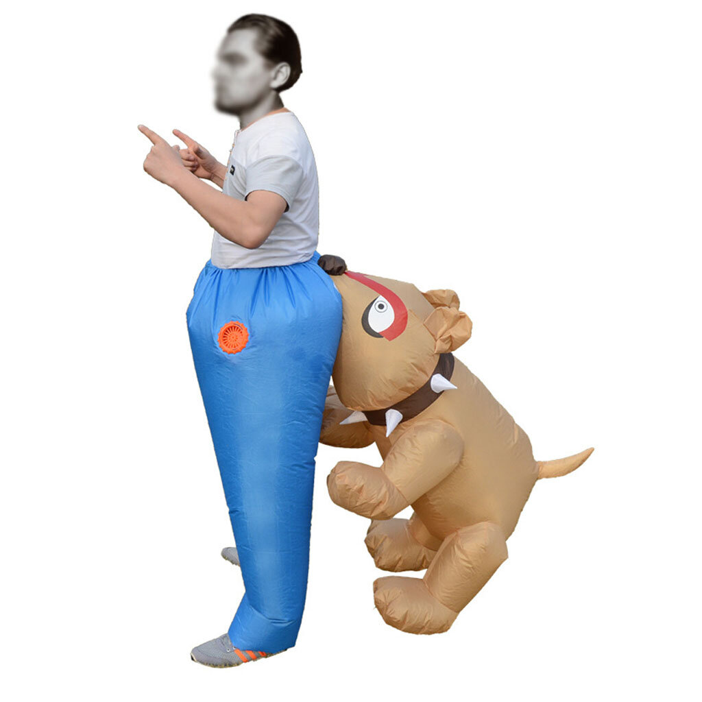 Костюм собаки, игрушка-укус для детей и взрослых, трюковая игрушка из полиэстера, снимает стресс, надувная, носится и катается.