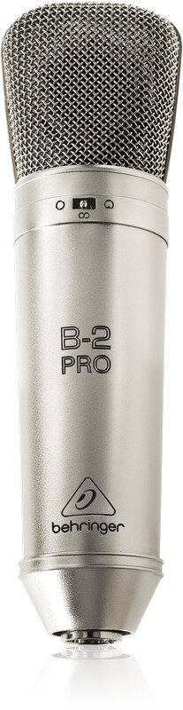 Behringer B-2 PRO конденсаторный микрофон с диафрагмой 1", 20-20000Гц, перекл. диаграмма (кардиоида/круг/восьмерка), держатель "паук", кейс