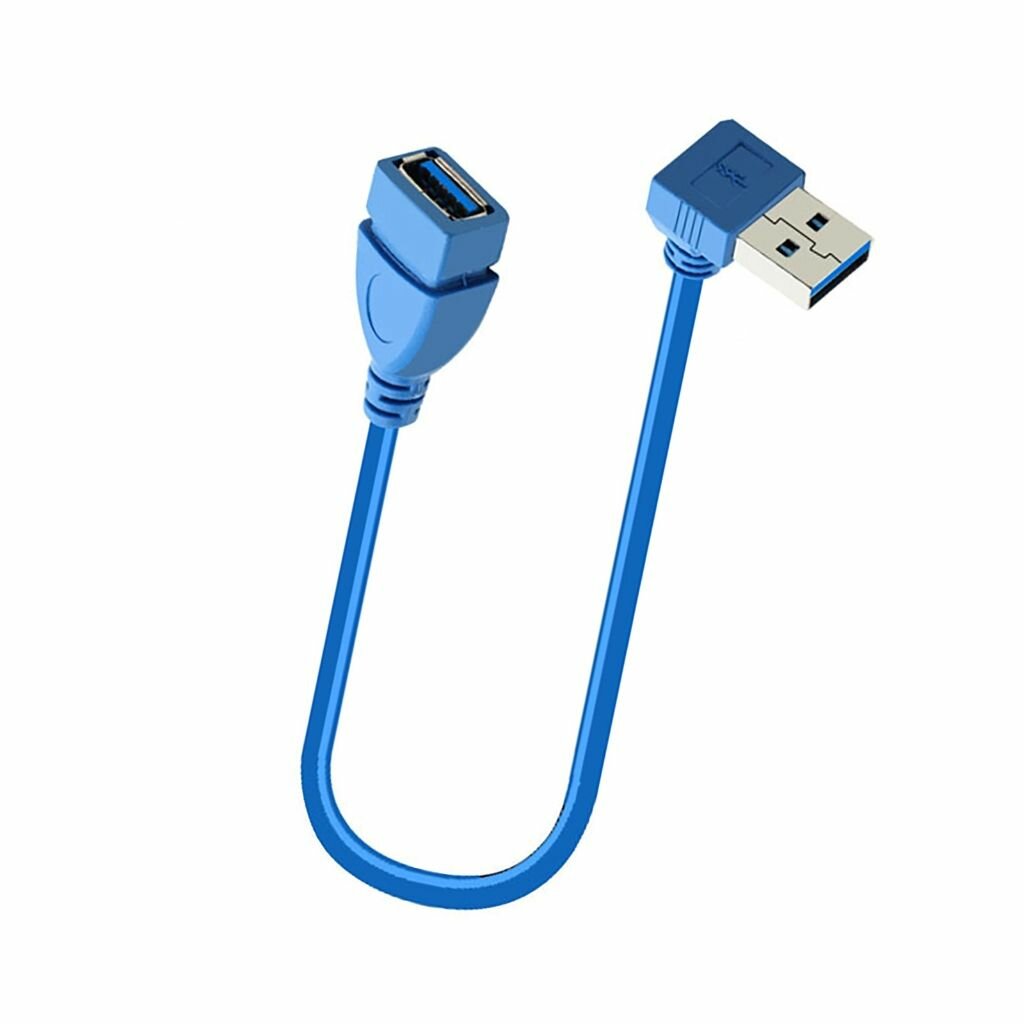 Синий удлинитель USB3.0 от мужчины к женщине в локте-верхний изгиб