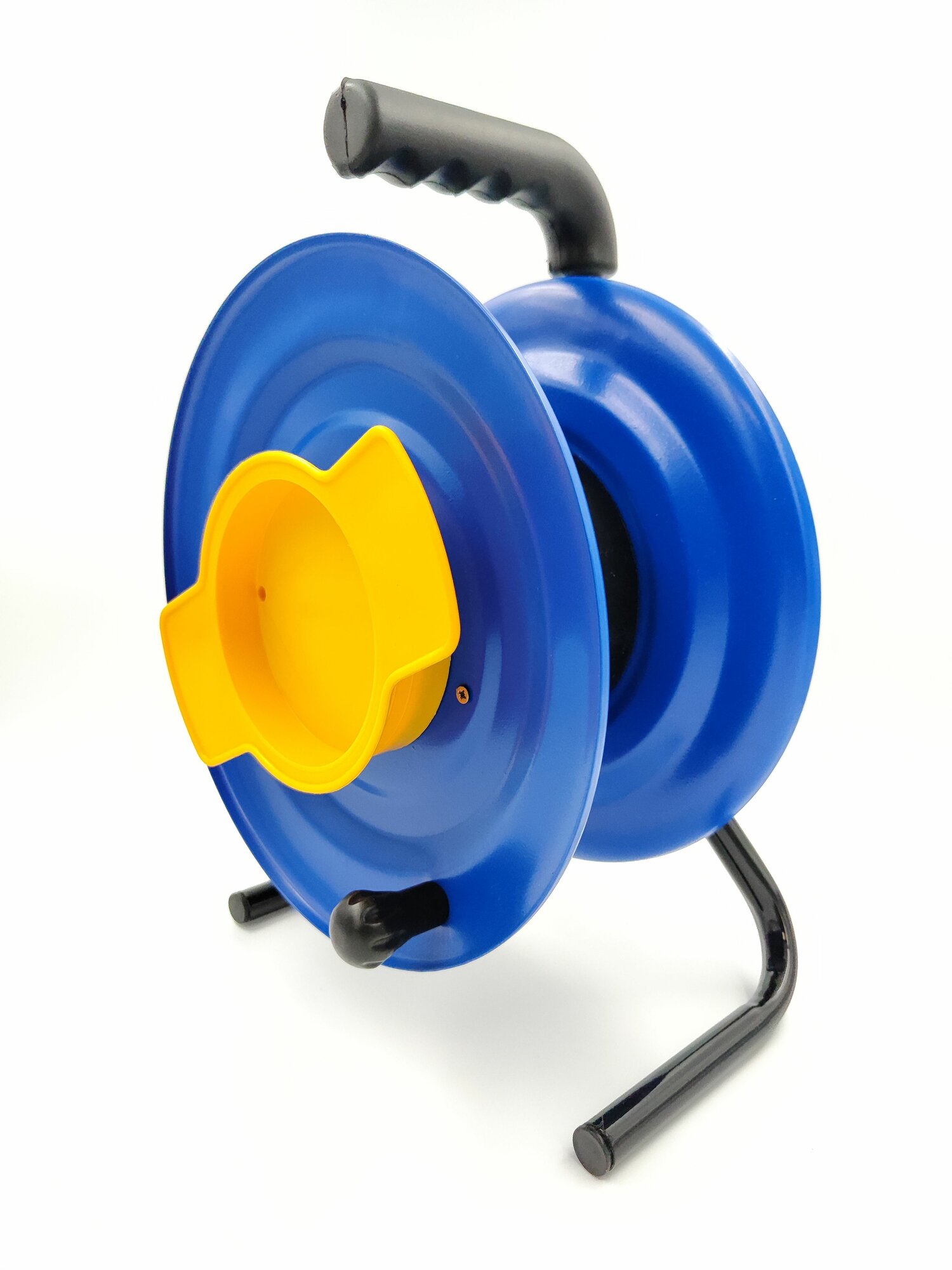 Катушка удлинителя металлическая для выносной розетки (Газон) диаметром 30 см.