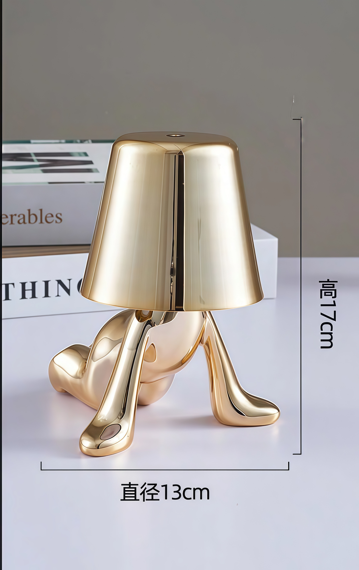 Настольная лампа "Красивый золотой человечек", сенсорное управление, беспроводной заряд, IP53