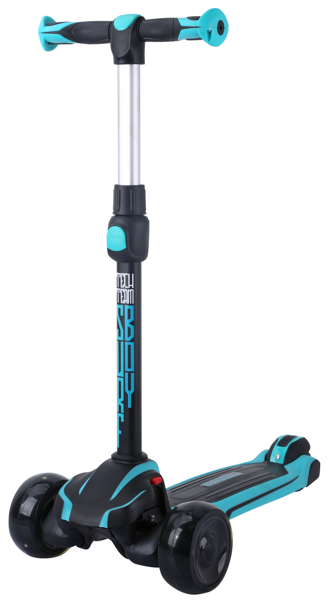 Трёхколёсный самокат Tech Team "Surf Boy", от 3 лет, до 50кг - Black/Celadon
