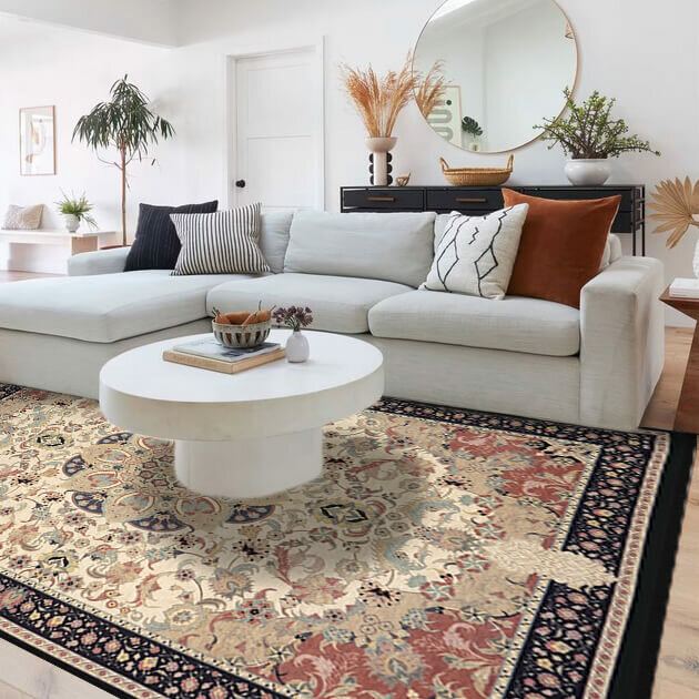 Ковёр 200х300 на пол для комнаты безворсовый, палас для кухни, в гостиную Лунный цветок