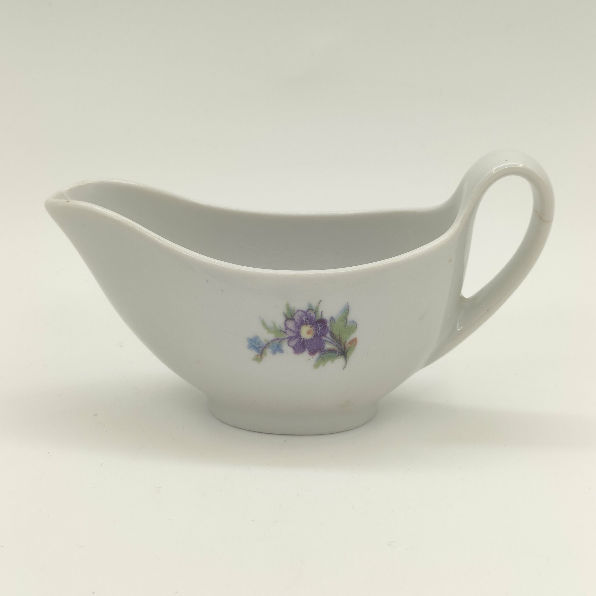 Соусник с цветочным декором, фарфор, деколь, Дулевский фарфоровый завод (Дулёво)