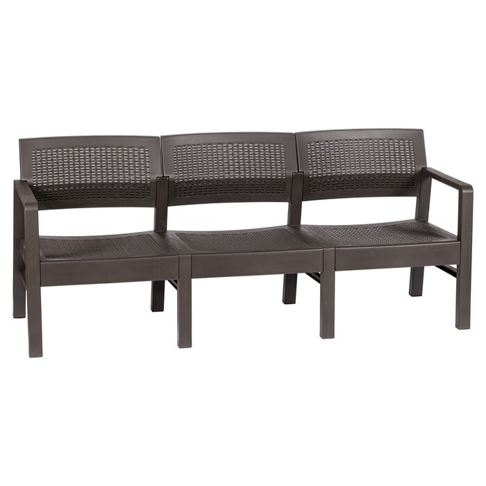 Диван садовый «Ротанг», пластик, 58×178×75 см, трёхместный, мокко
