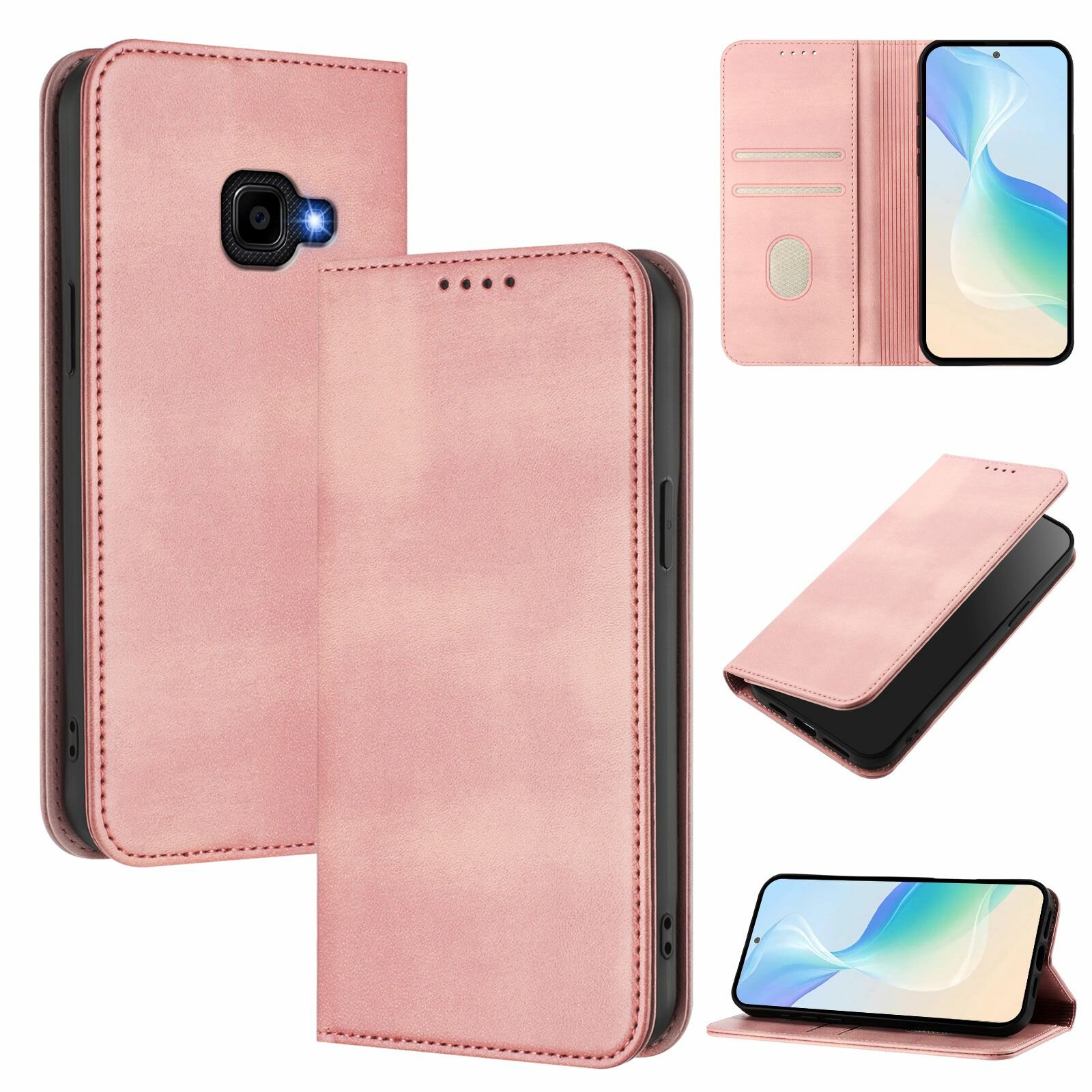 Кожаный чехол-книжка для Samsung Galaxy Xcover 4/Xcover 4S/G390(Самсунг Галакси Xcover 4/Xcover 4S/G390)с отделениями для карт и кошельком, Функция блокировки RFID