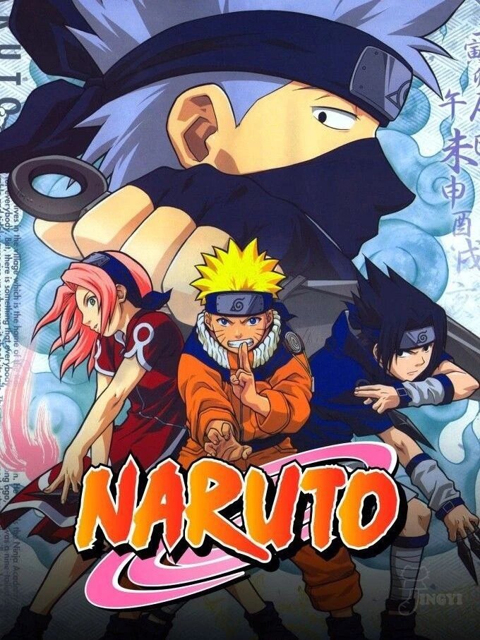 Алмазная мозаика на подрамнике "Наруто" круглые бриллианты 40х50см