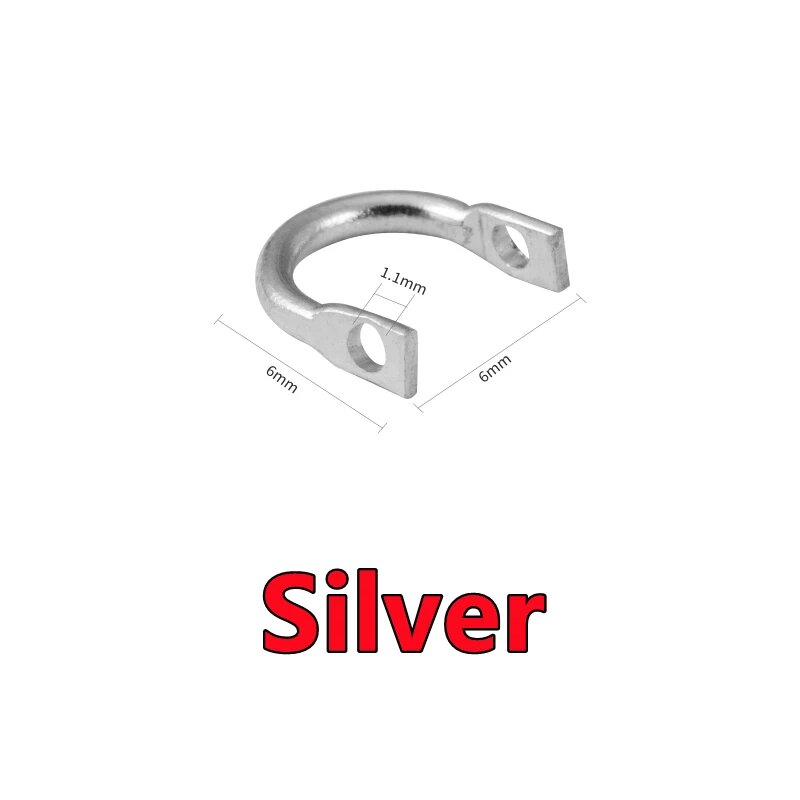 U-образное кольцо Silver, 6*6 мм, 50PCS