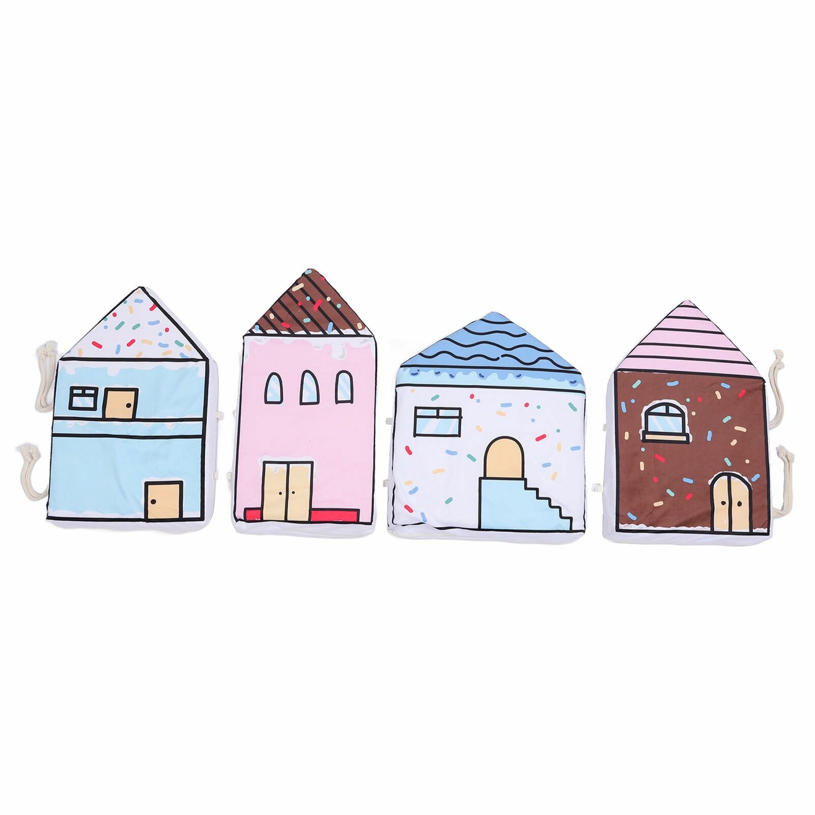 4 шт. бампер для детской кроватки в форме домика, съемный, моющийся, противоударный, мягкий, для детской комнаты