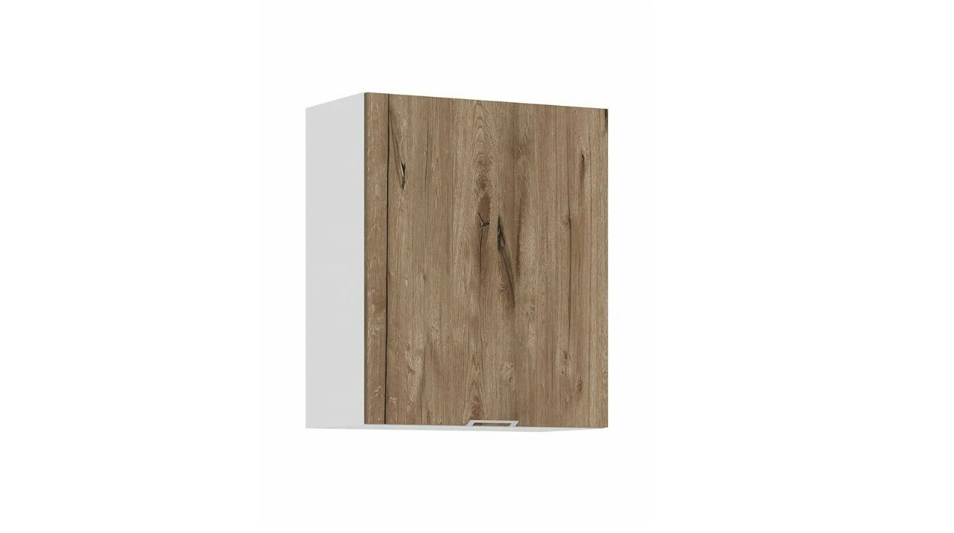 Кухонный модуль навесной, шкаф Тая с полками, 45х31х71.6 см, Белый / Канадский Дуб Пацифик