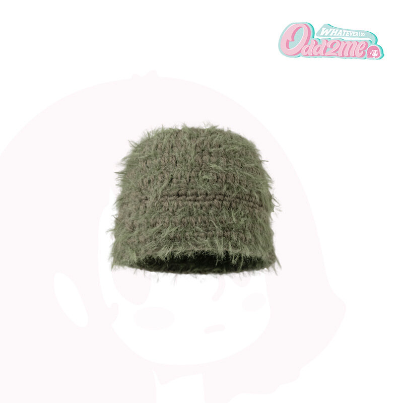 Y2K Yabi/odd2me, осенне-зимняя пушистая шерстяная шапка с большим обхватом головы, женская, милая и классная нишевая вязаная шапка, мужская