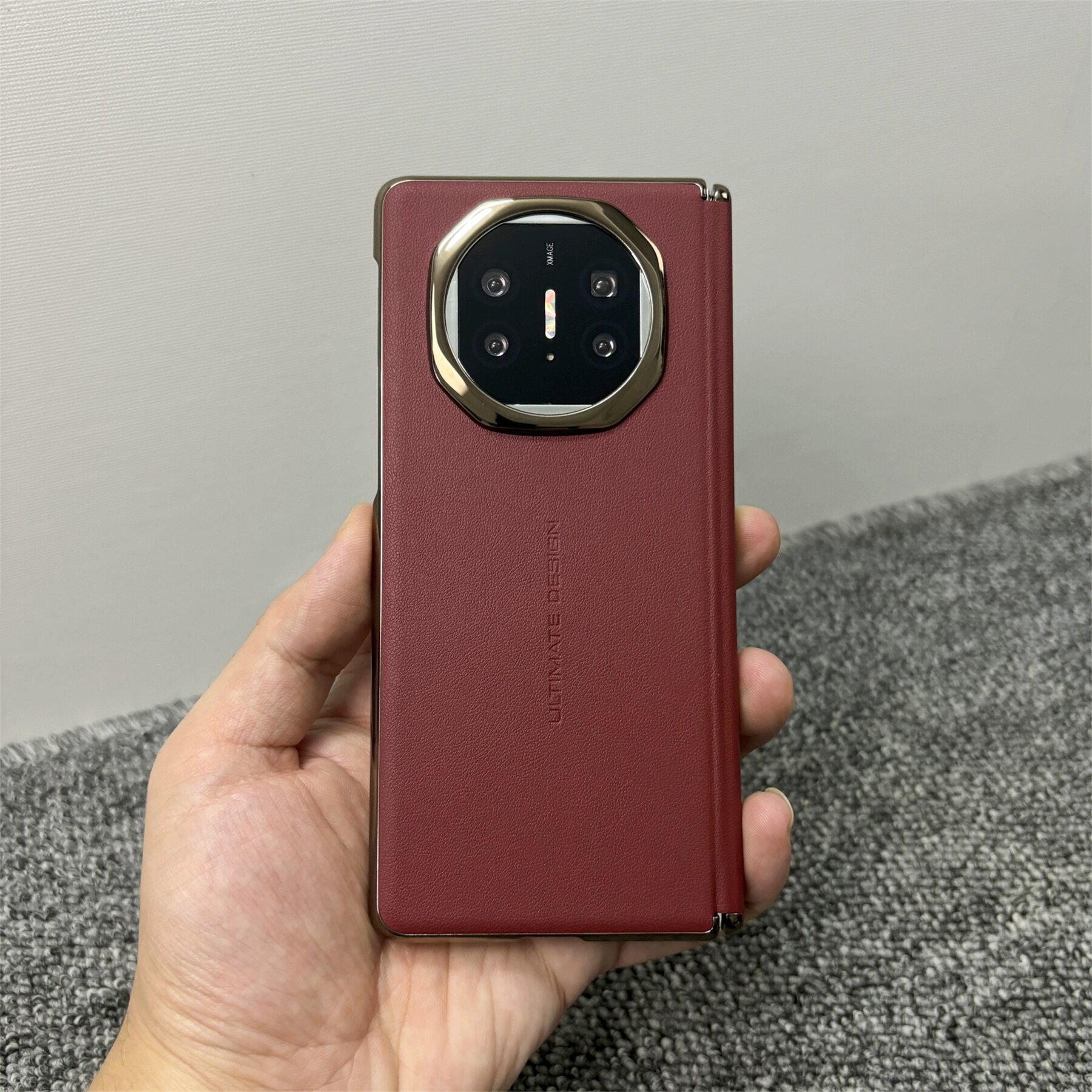 Huawei Mate X5 Лимитированная версия премиум чехол из натуральной кожи с защитой шарнира, ультратонкий красный цвет для