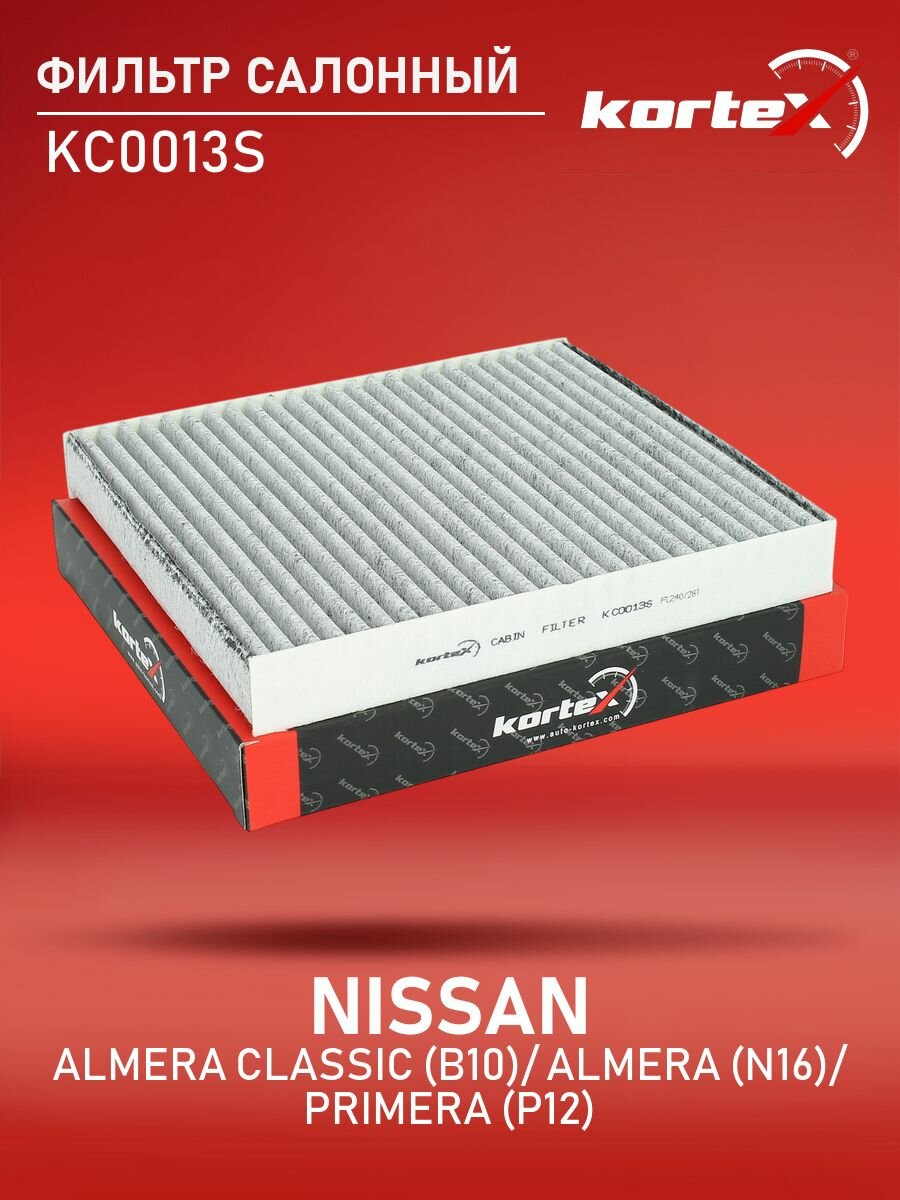 Фильтр салонный для NISSAN ALMERA CLASSIC (B10) / ALMERA (N16) / PRIMERA (P12) (угольный)