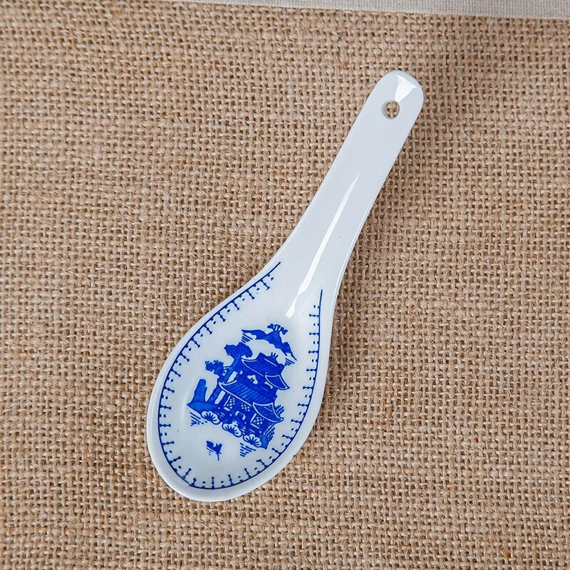 10 упаковок ложек, керамических ложек, маленьких ложек, керамической посуды Цзиндэчжэнь, сине-белые изысканные бытовые