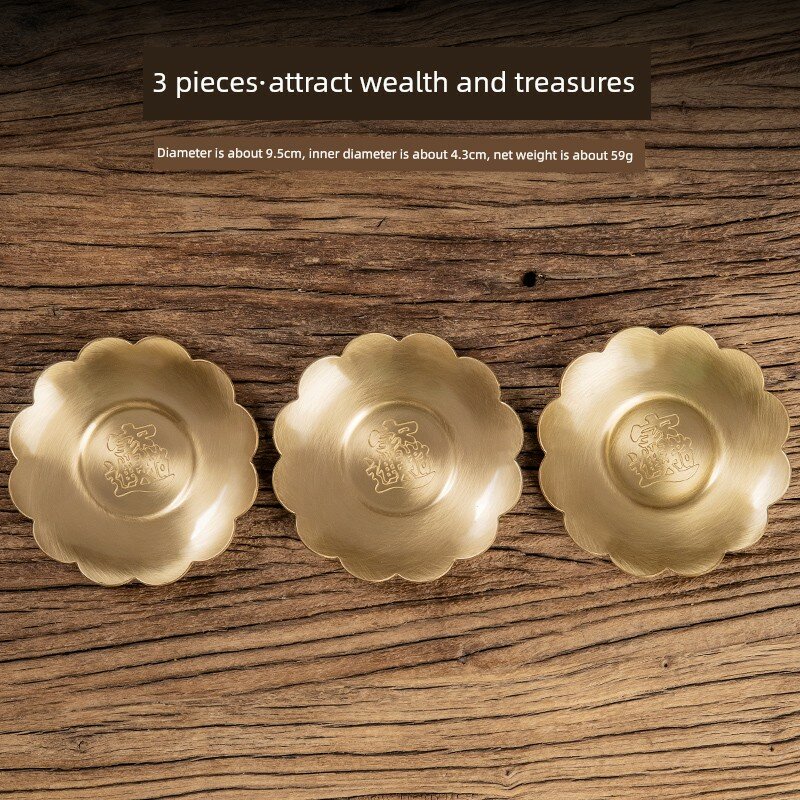 Комплект бронзовых подстаканников с мотивом богатства и процветания, 3 шт, термостойкий нескользящий круглый поднос