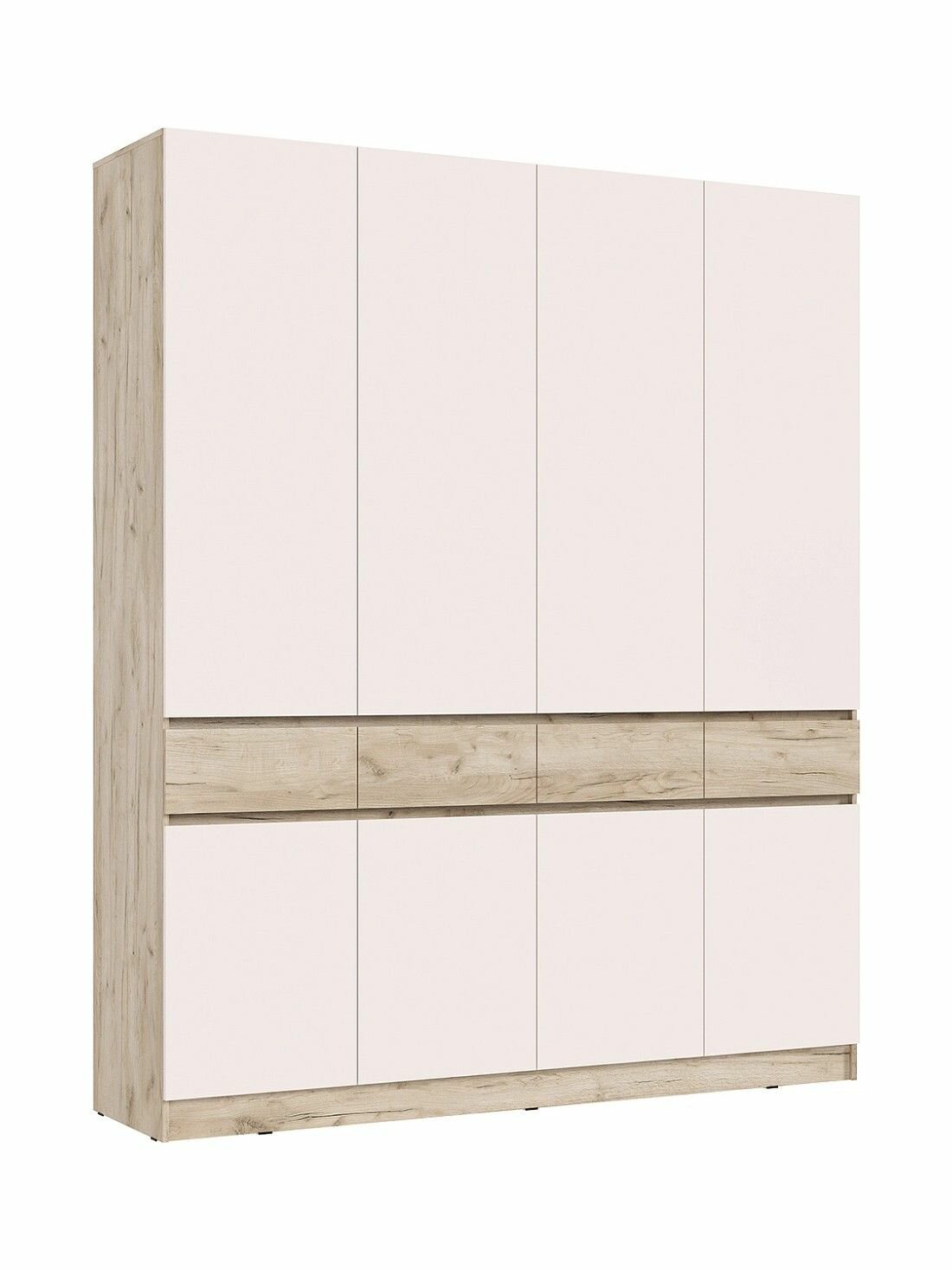 Прихожая Роджина Шкаф 4-х ств (Кашемир/Дуб Крафт серый, Дуб Крафт серый)