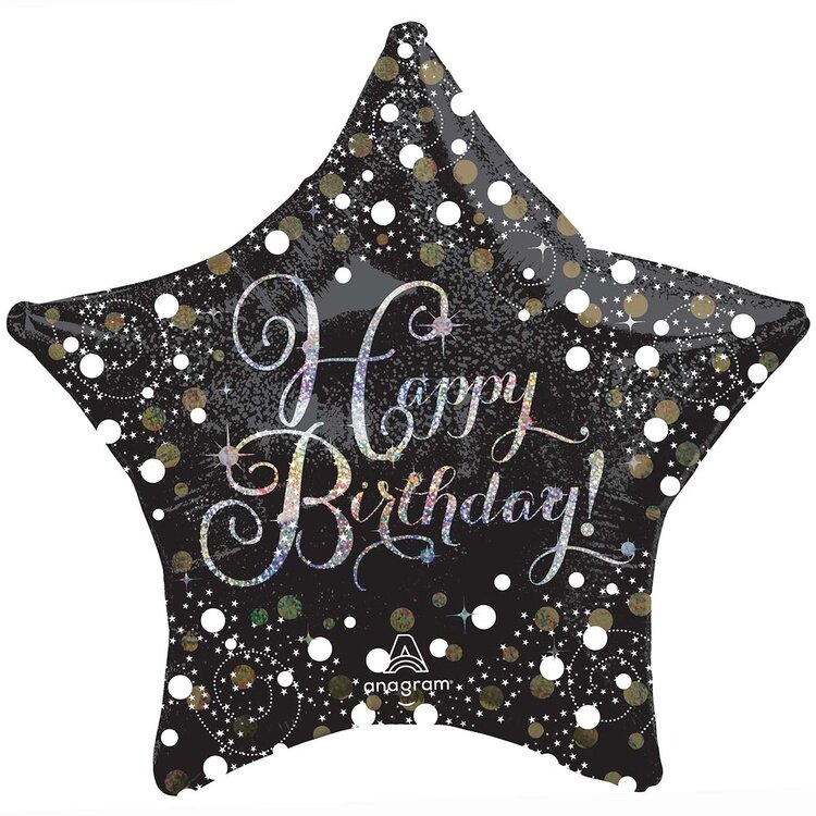 Воздушный шар Anagram джамбо Happy Birthday Sparkling Звезд, P45