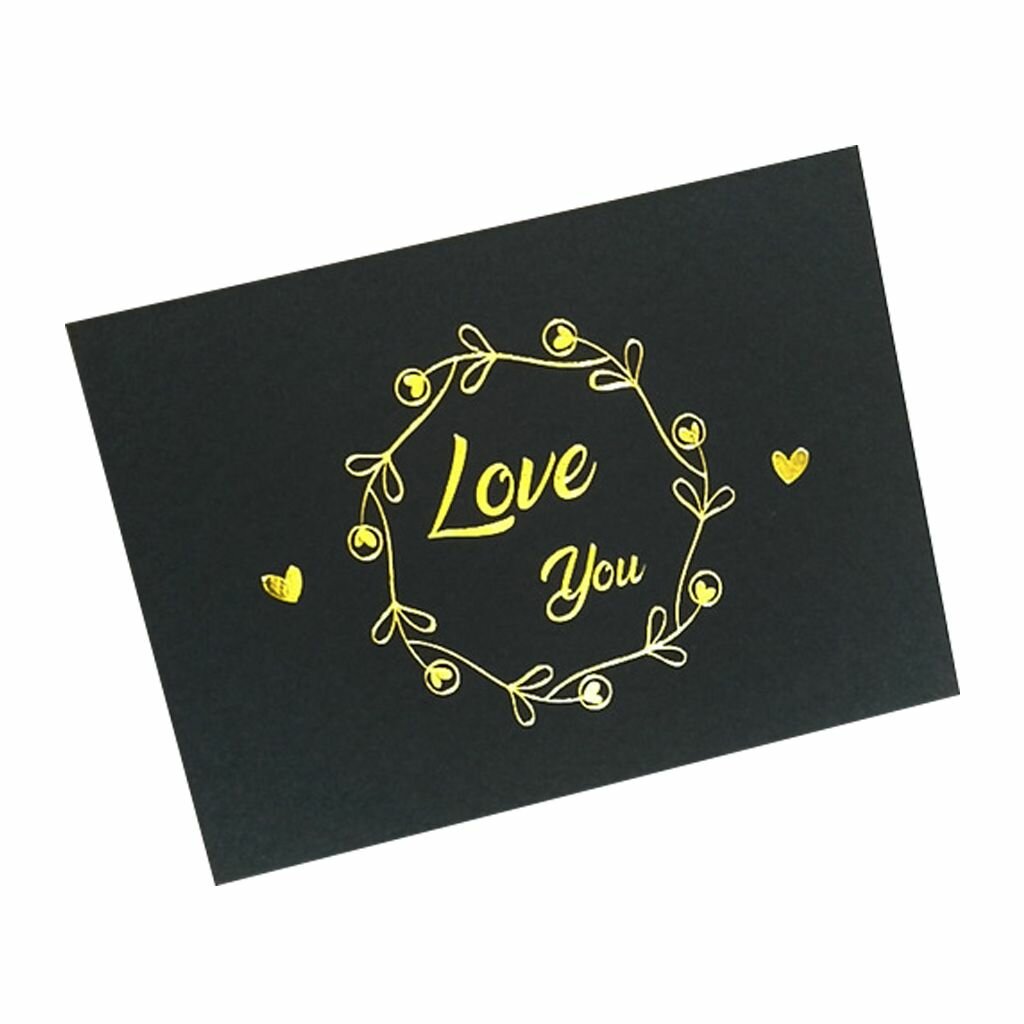 1 упаковка из 100 листов, поздравительная открытка с благодарностью-черная-люблю тебя