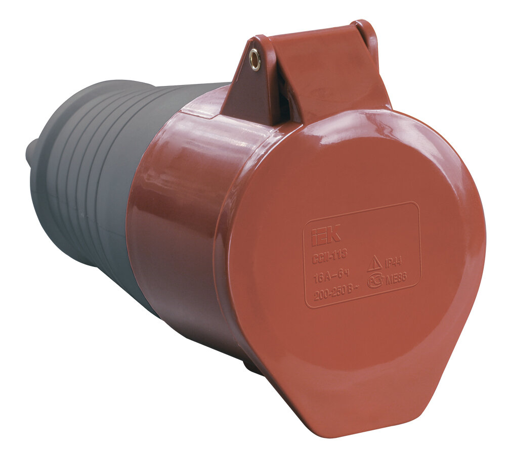 Розетка кабельная IEK 16А, 3P-E, IP44, переносная, 380В, 214