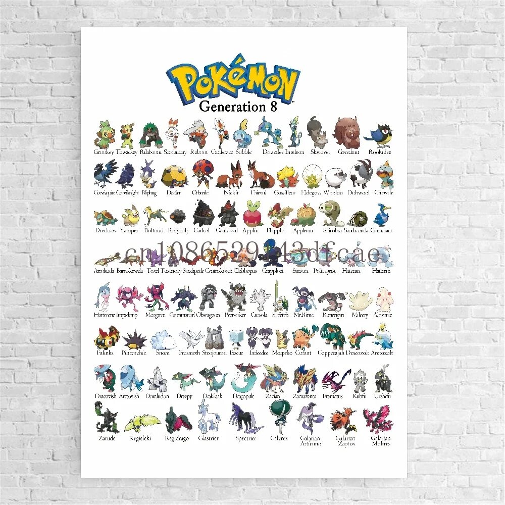 Постер Pokemon Generation 8, 55x80cm, Pokemon9, Unframed
