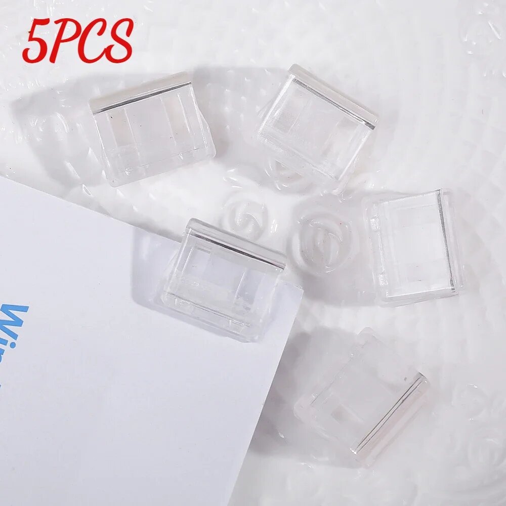 Пластиковые прозрачные зажимы для бумаги Candy Color Белый, Transparent 5PCS