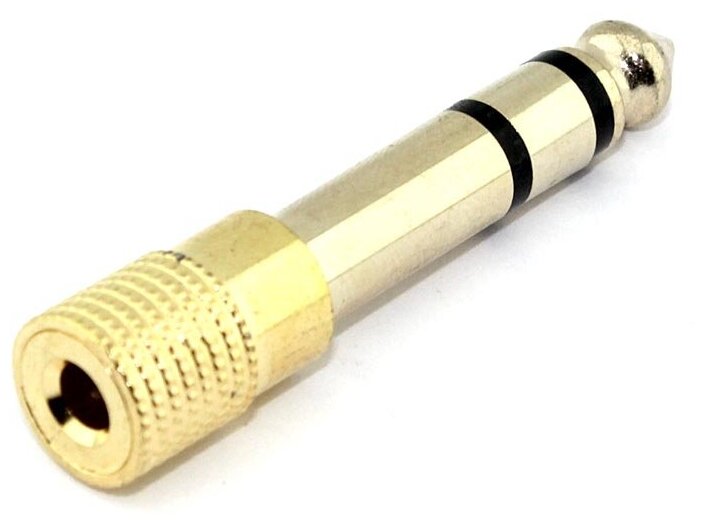 Переходник miniJack 3,5 мм - на Jack 6,3 мм позолоченный