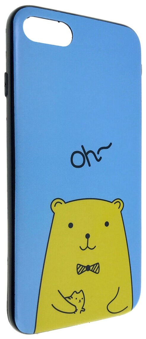 Чехол на смартфон iPhone 7/8/SE2020 накладка детская силиконовая с закрытыми кнопками с ламинированным прикольным рисунком для ребенка Милые мишки