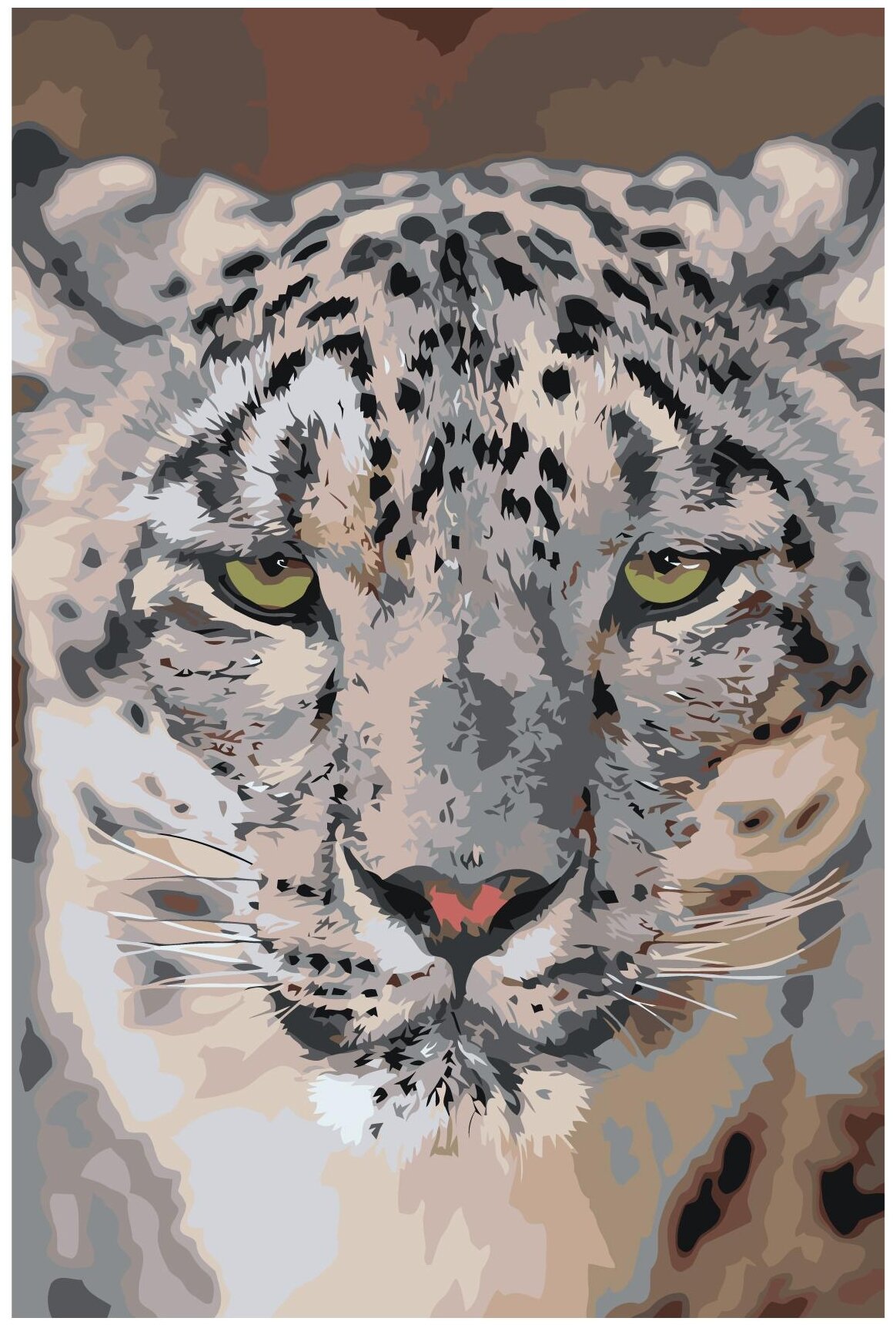 Снежный барс Раскраска картина по номерам на холсте