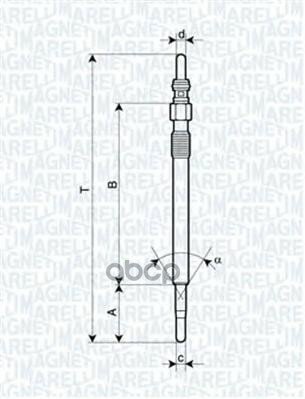 Свеча накаливания VOLVO S60, S80, V70, XC90 MAGNETI MARELLI арт. 062900047304