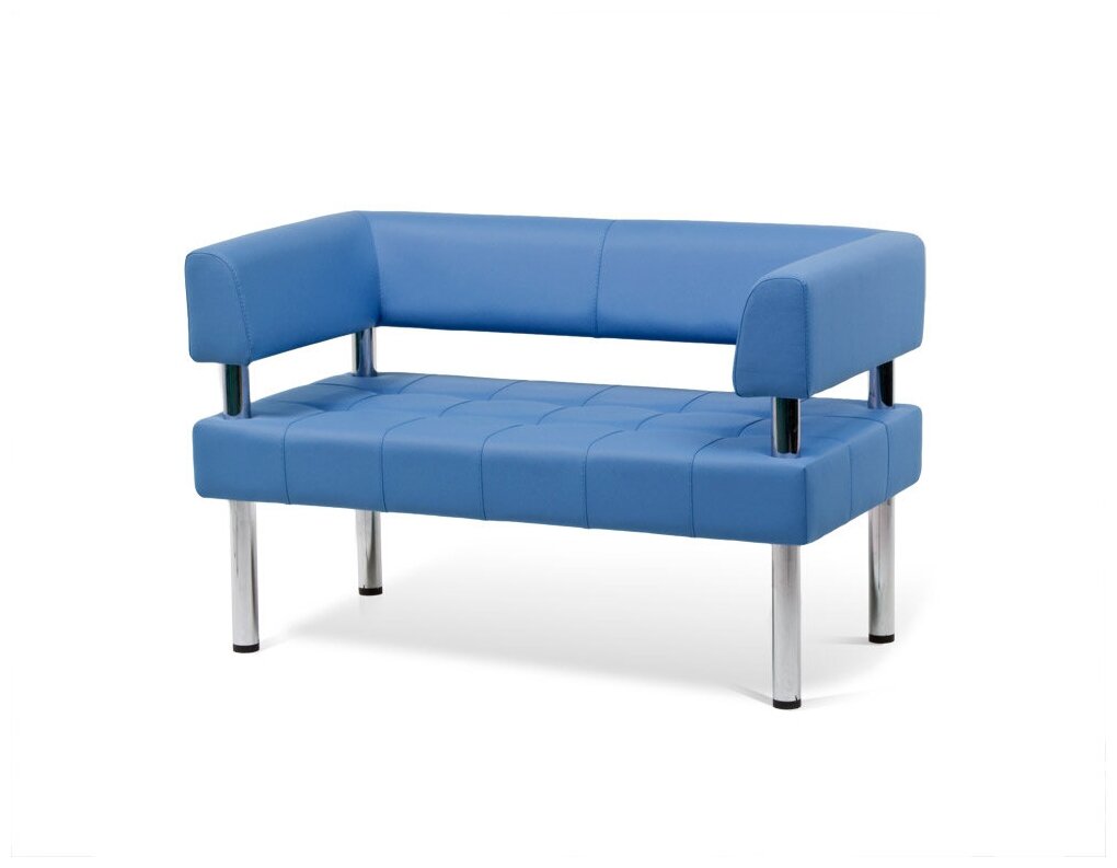 Диван офисный "Бизнес" 2х-местный синий