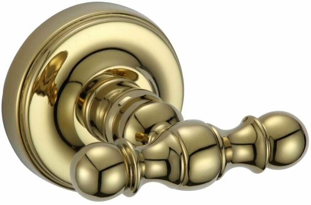 GANZER крючок двойной для ванной комнаты, металлический, золото