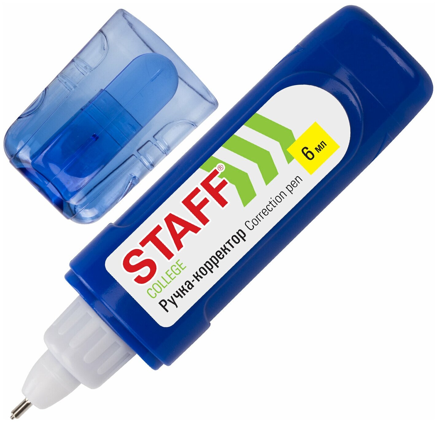 Ручка-корректор STAFF "College", 6 мл, металлический наконечник, плоский корпус, 227569