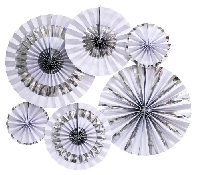 Набор Сфера "Фант" Серебристо-белые, для фотосессии, для взрослых и детей, 6 штук