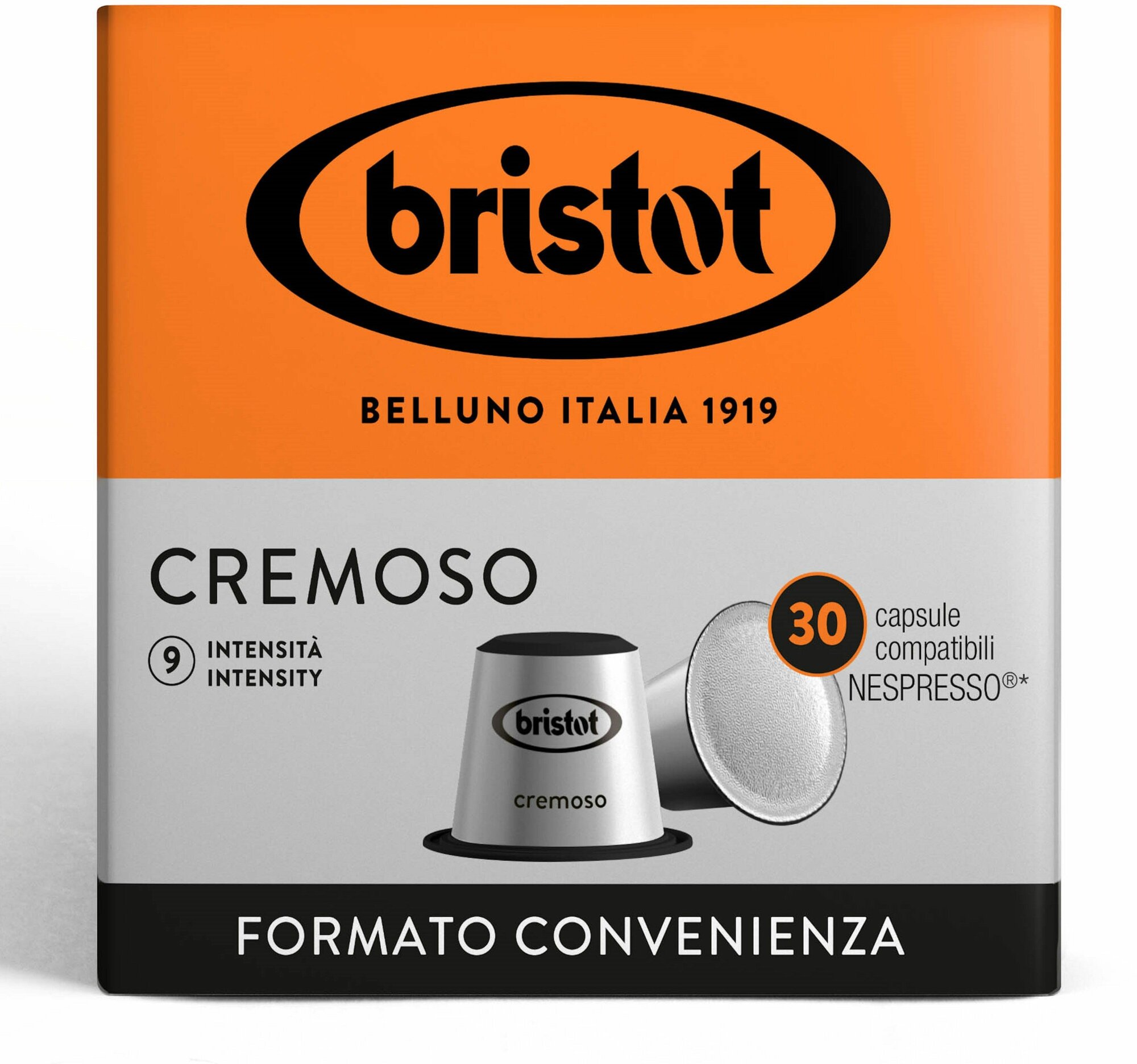 Кофе Bristot Cremoso 30шт. в капсулах Nespresso