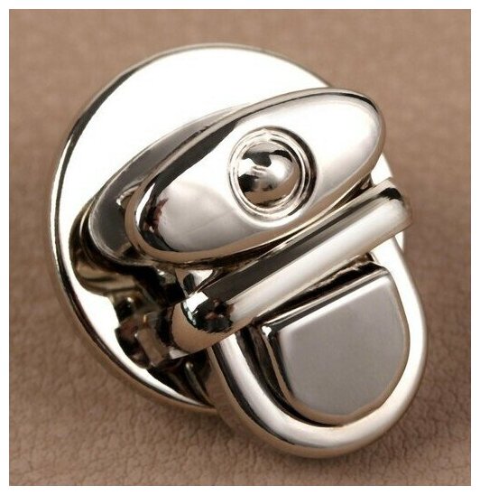 Застёжка (замок) для сумки "серебро" (цвет серебристый) 2,5х2,5х1 см - фурнитура для сумок