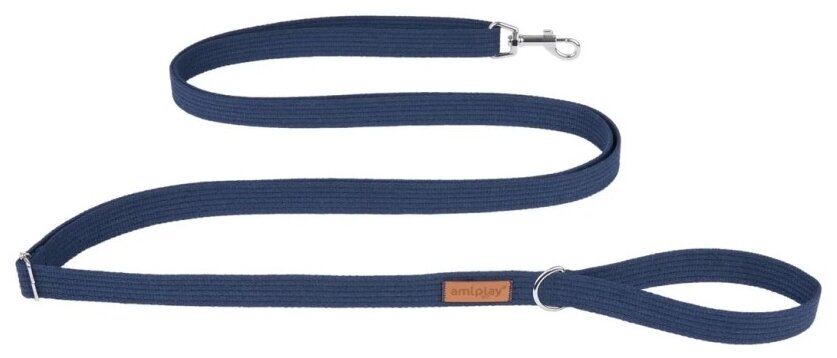 Поводок регулируемый AmiPlay Easy Fix Cotton XL 160-300/3 см, темно-синий