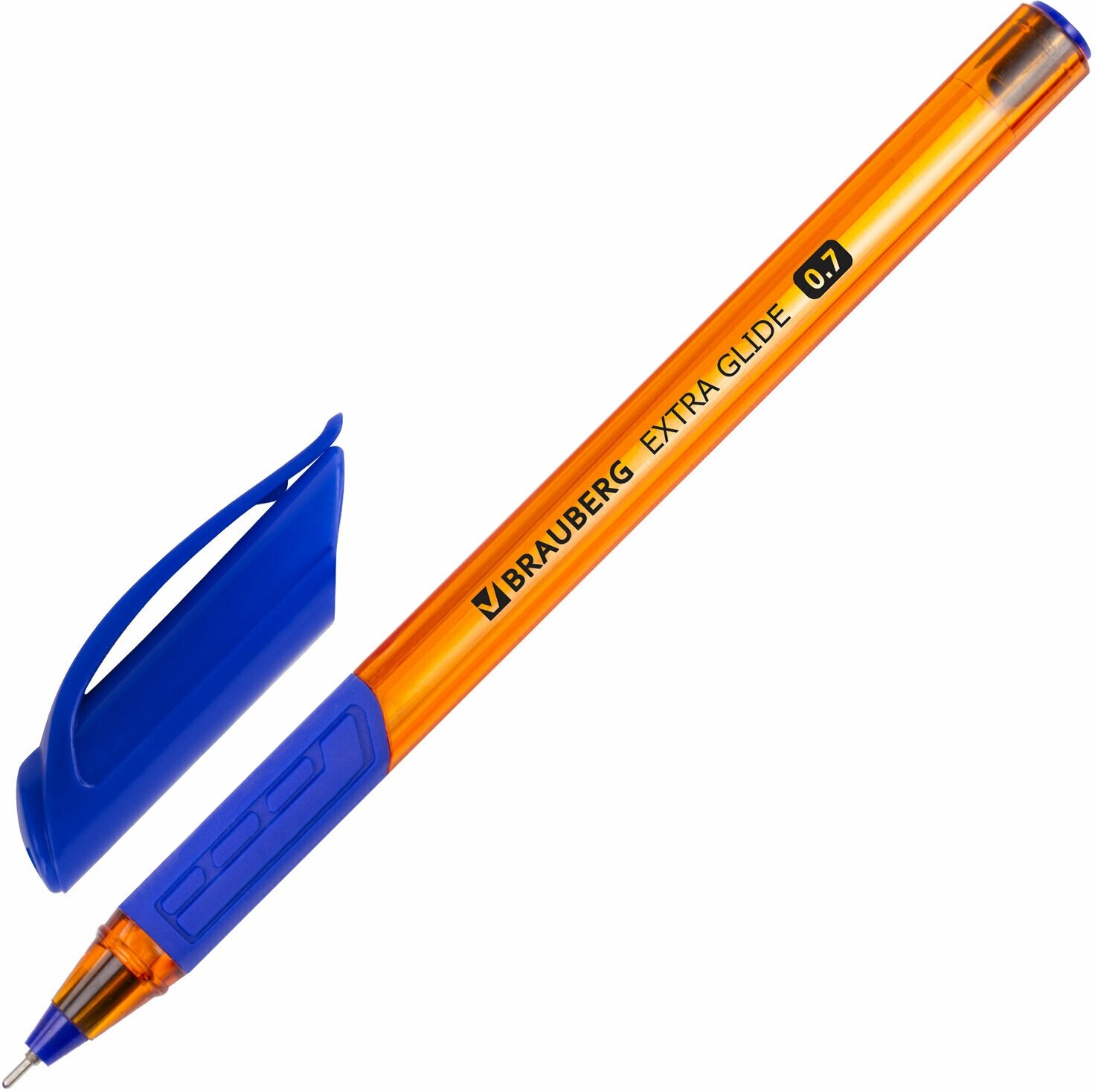 Комплектация 12 шт. Ручка шариковая масляная BRAUBERG «Extra Glide GT Tone Orange», синяя, узел 0,7 мм, линия письма 0,35 мм, 142923