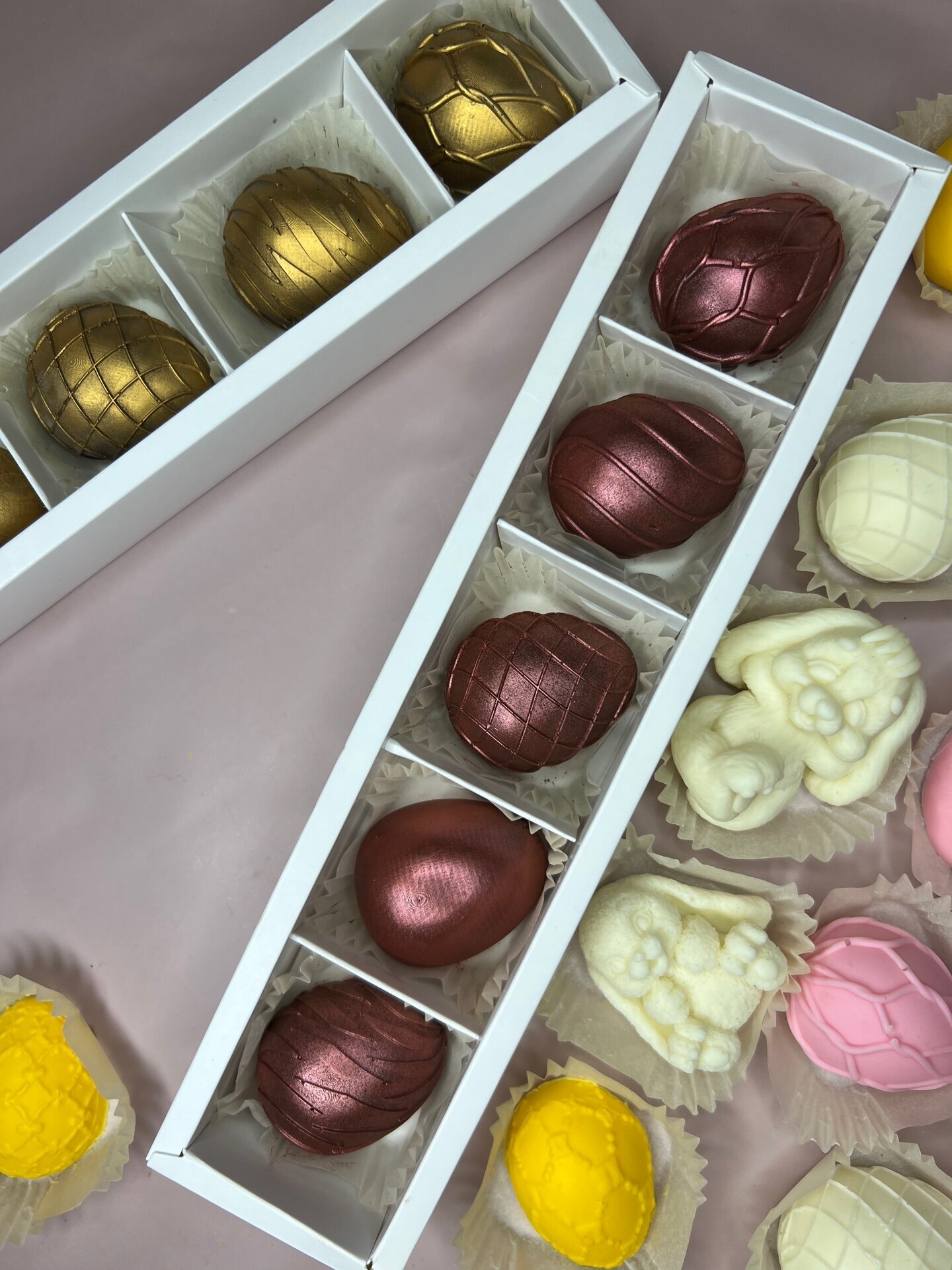 Шоколадные яйца "Набор №5 - 5 яйц" , темный шоколад, ручная работа