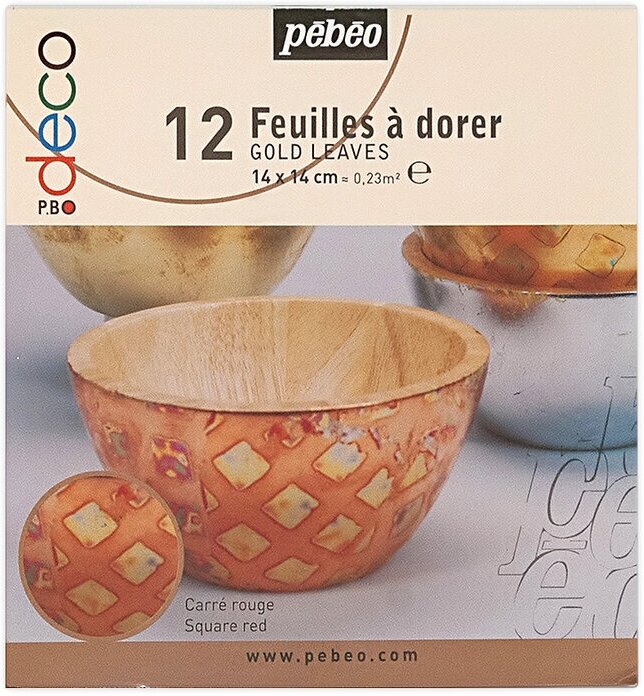 Набор листовой потали "PEBEO" 14 x 14 см 12 шт. 1.5 г 094217 красный квадрат