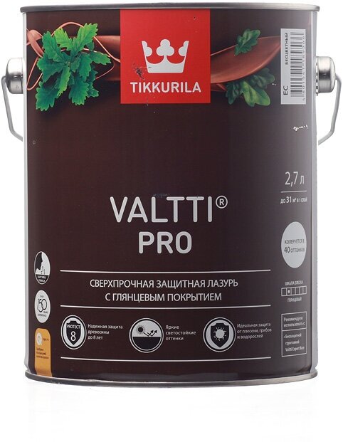 Антисептик Tikkurila/Tikkivala Valtti Pro декоративный для дерева бесцветный 2,7 л