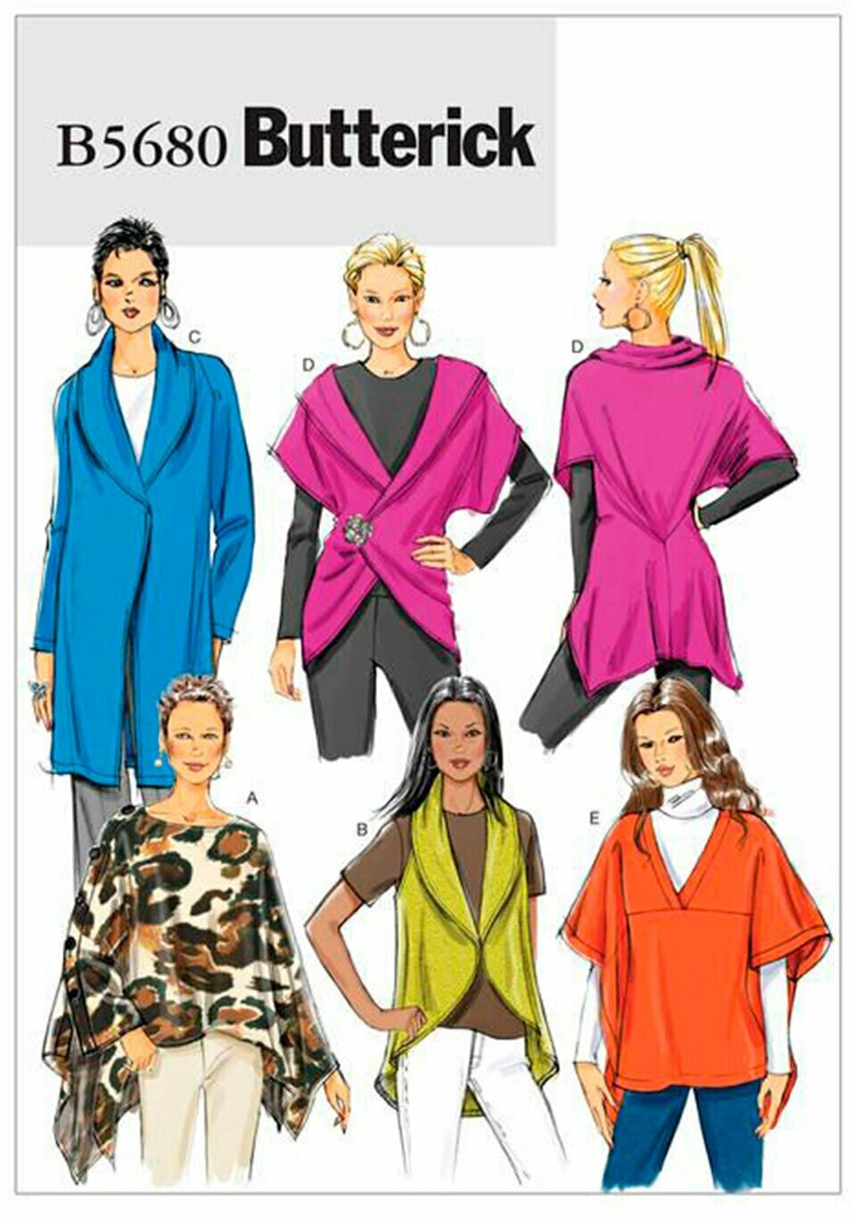 Выкройка BUTTERICK №5680 Накидка, жакет