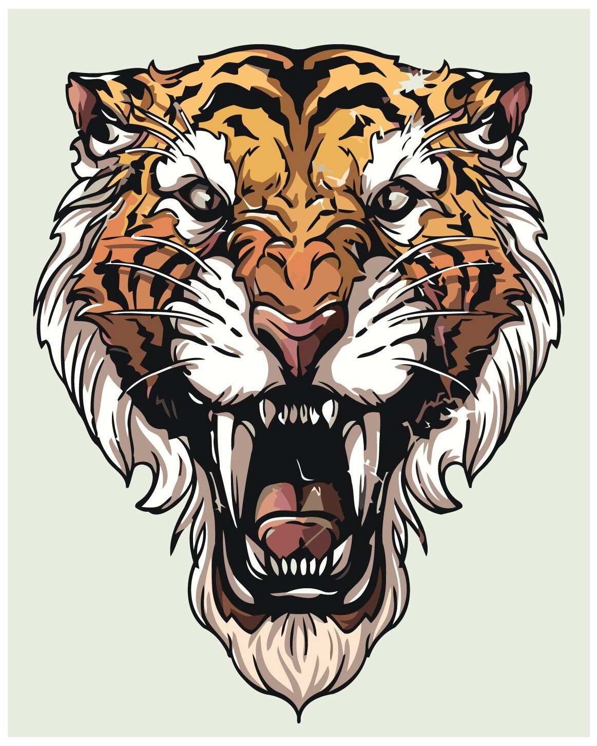 Морда тигра Раскраска картина по номерам на холсте