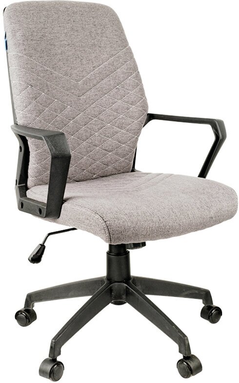 Кресло оператора Helmi HL-М05 "Ambition", ткань серая, пластик черный, механизм качания